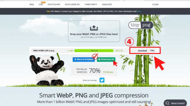 画像圧縮はパンダがおすすめ！TinyPNGの使い方について紹介 | WEB HOME LIFE